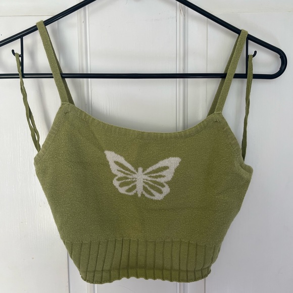 Garage | Tops | Butterfly Cropped Tank Top | Poshmark